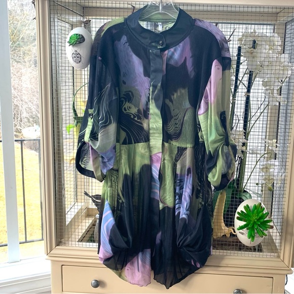 Lindi | Tops | Copy Lindi Button Front Tunic Top Dress Green Lavender ...